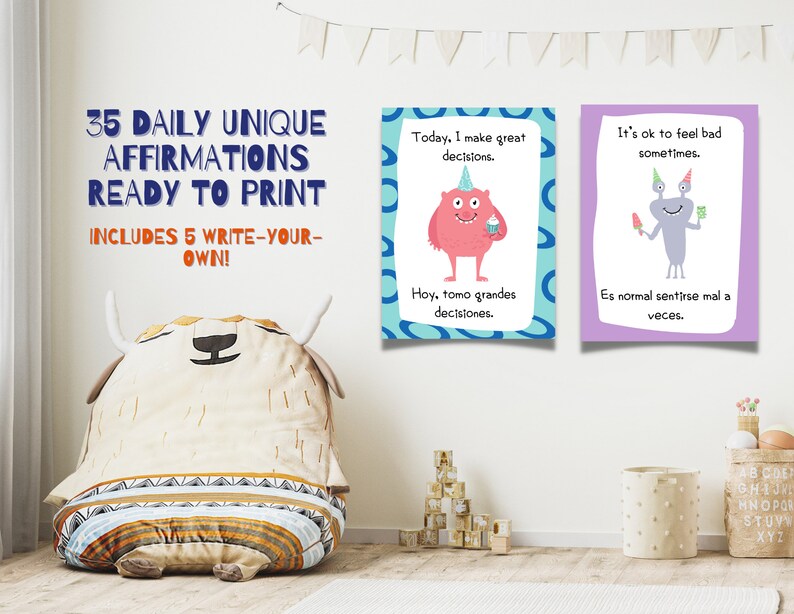 Bilingual Growth Mindset Affirmation Cards (spanish/english) | Set of ...