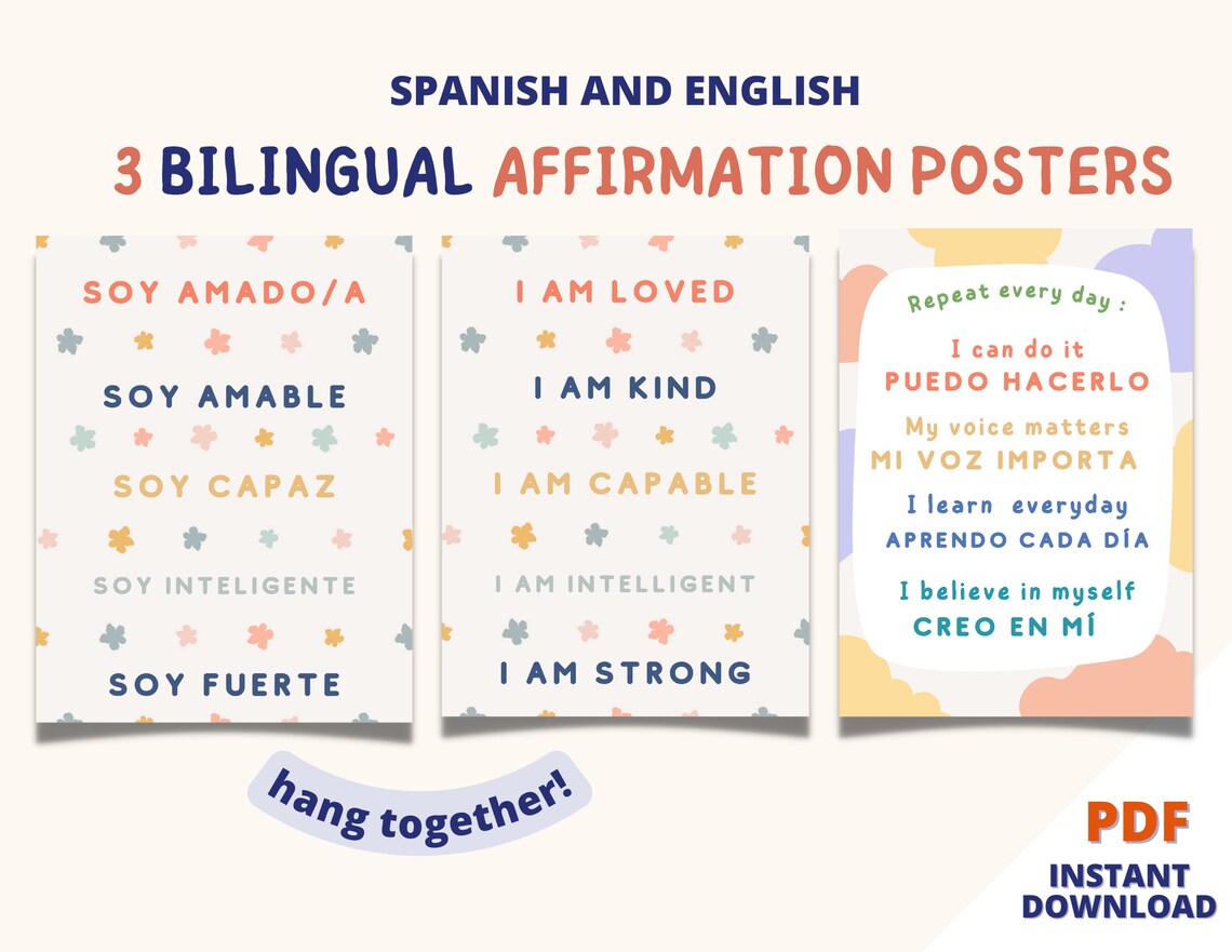Spanish Classroom Decor Affirmation Posters for Toddlers - Etsy
