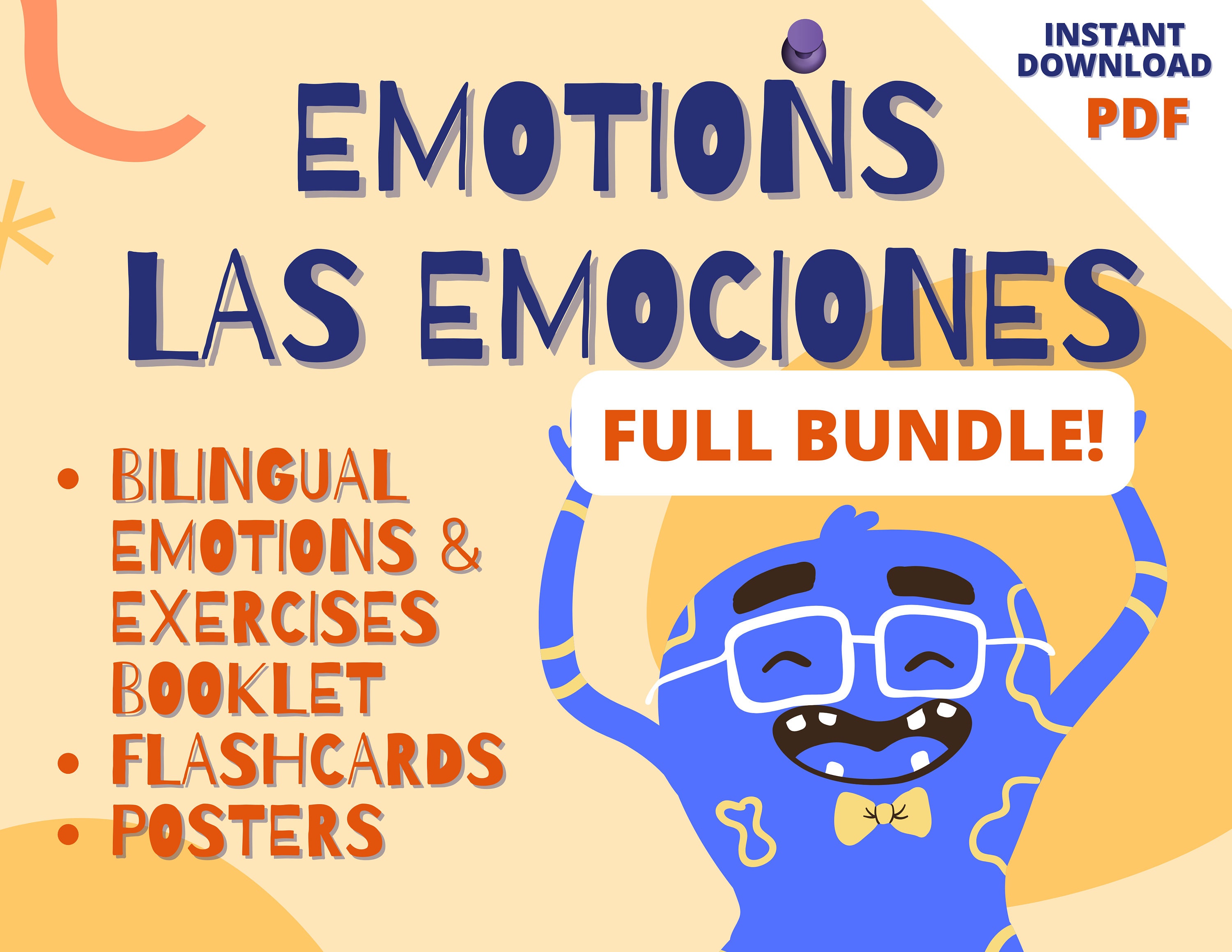Emotion Feelings Learning Book, Flashcards for Bilingual Spanish ...