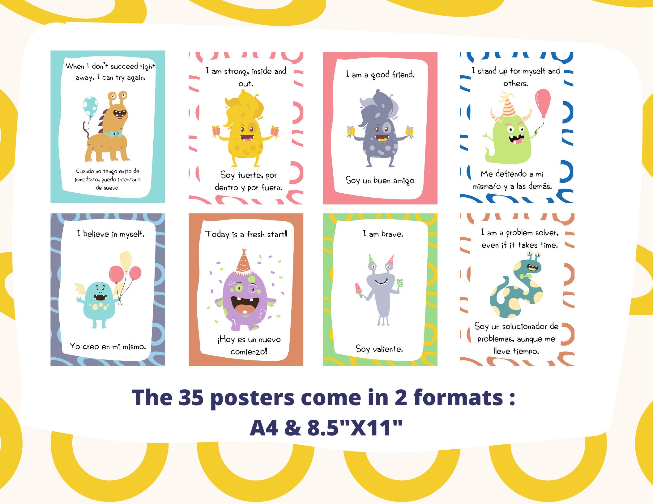 Bilingual Growth Mindset Affirmation Cards (spanish/english) | Set of ...