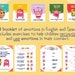 Emotion Feelings Learning Book, Flashcards for Bilingual Spanish ...
