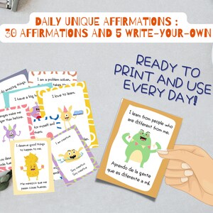 Bilingual Growth Mindset Affirmation Cards (spanish/english) | Set of ...