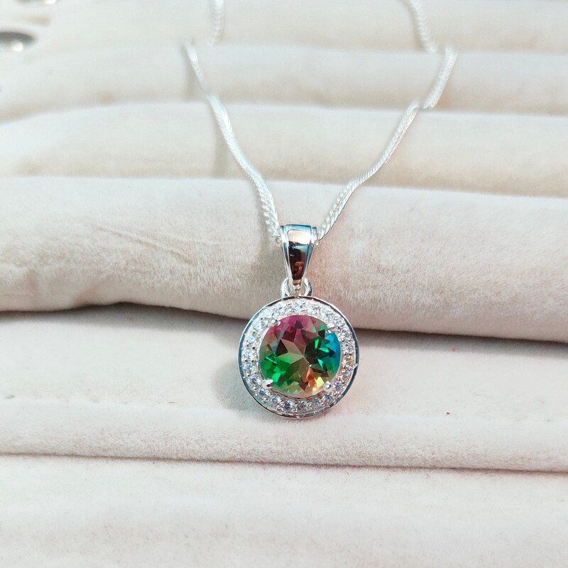 Watermelon Tourmaline Pendant - Etsy