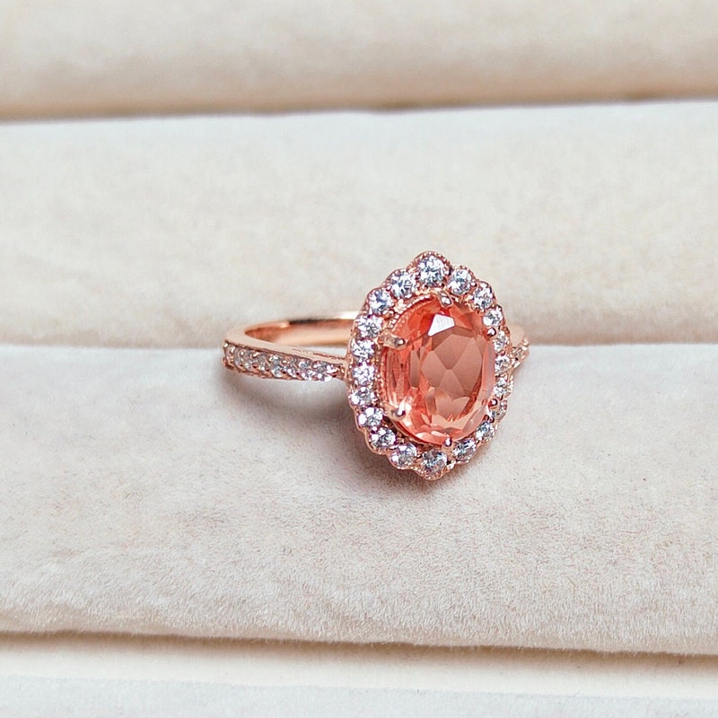 Peach Sapphire Ring - Etsy