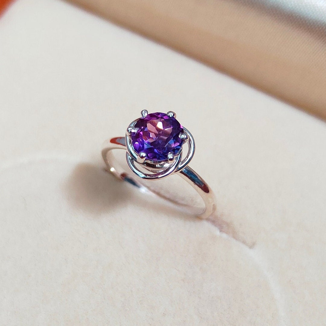 Color Change Sapphire Ring, Bi Color Sapphire Ring 925 Sterling Silver ...