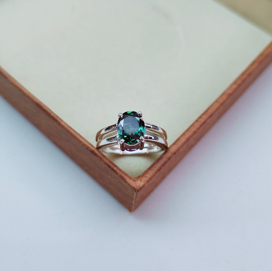 Alexandrite & Teal Sapphire Sterling Silver Flip Ring, Sapphire and ...
