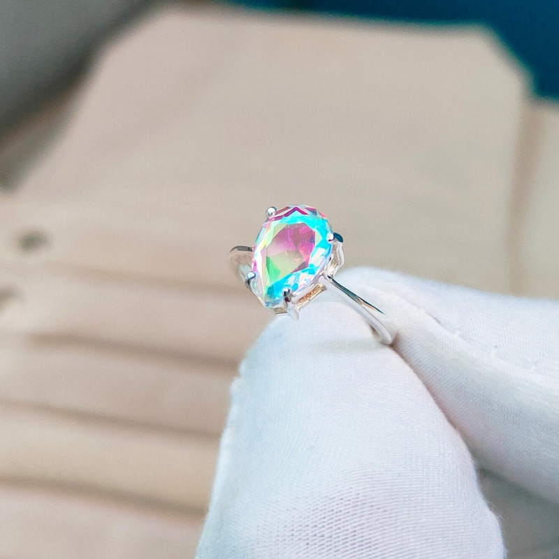 Rainbow Opal Ring - Etsy