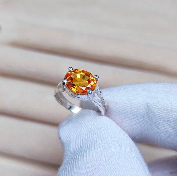 Yellow Sapphire Ring Oval Cut Yellow Sapphire Ring 925 Sterling Silver Ring Yellow Sapphire Ring Lab Grown Yellow Sapphire Ring Etsy