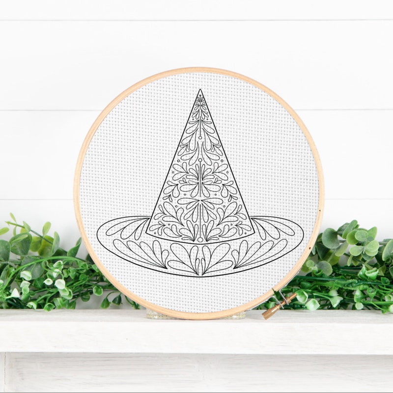 Witch Embroidery Pattern - Etsy