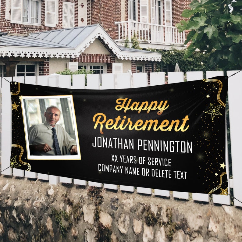 Custom Happy Retirement Banner Personalized Party Banner - Etsy