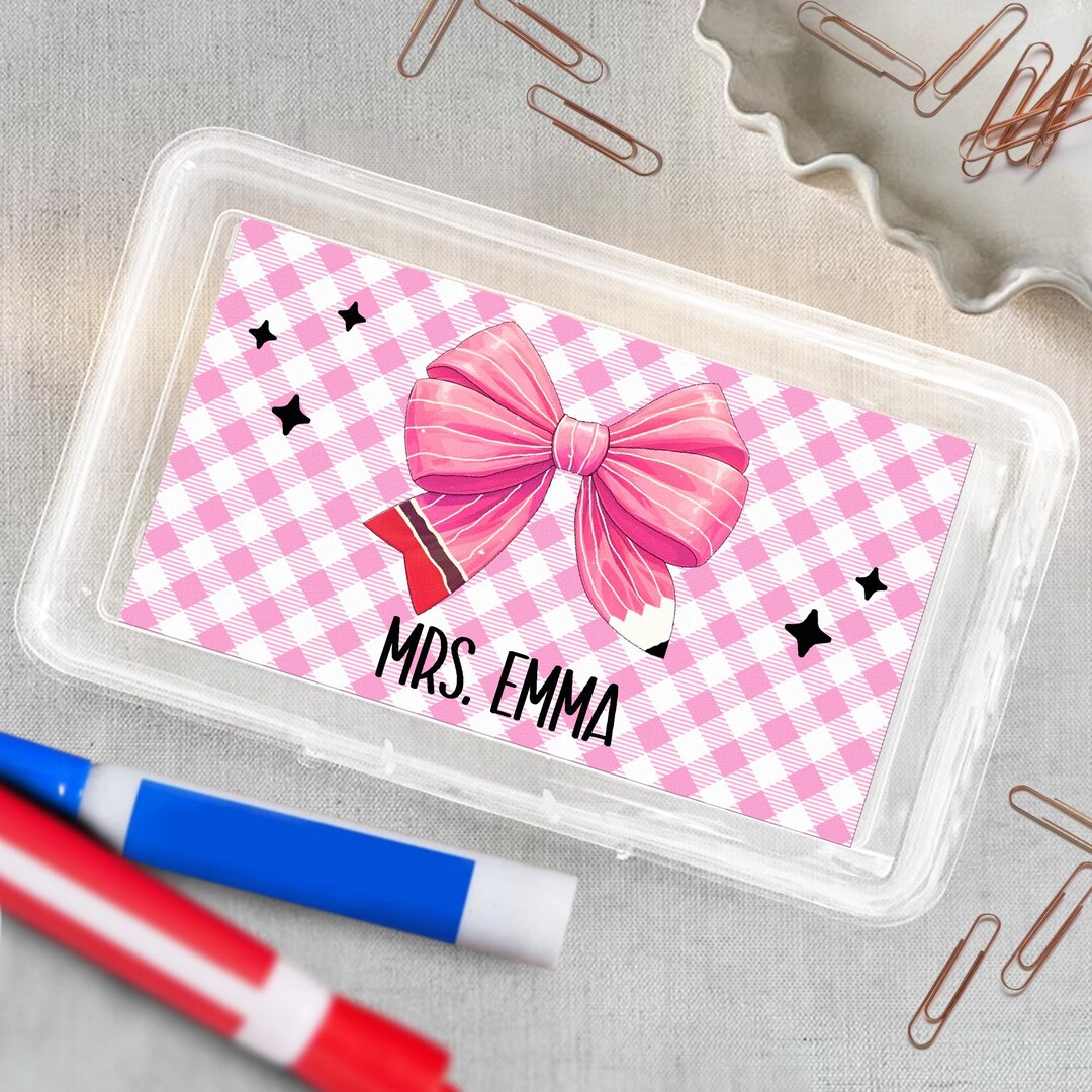 Custom Coquette Pencil Boxes Gift for Teacher, Personalized Back to ...