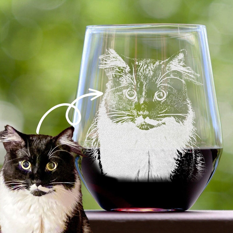 Tuxedo Cat and Wine - Etsy