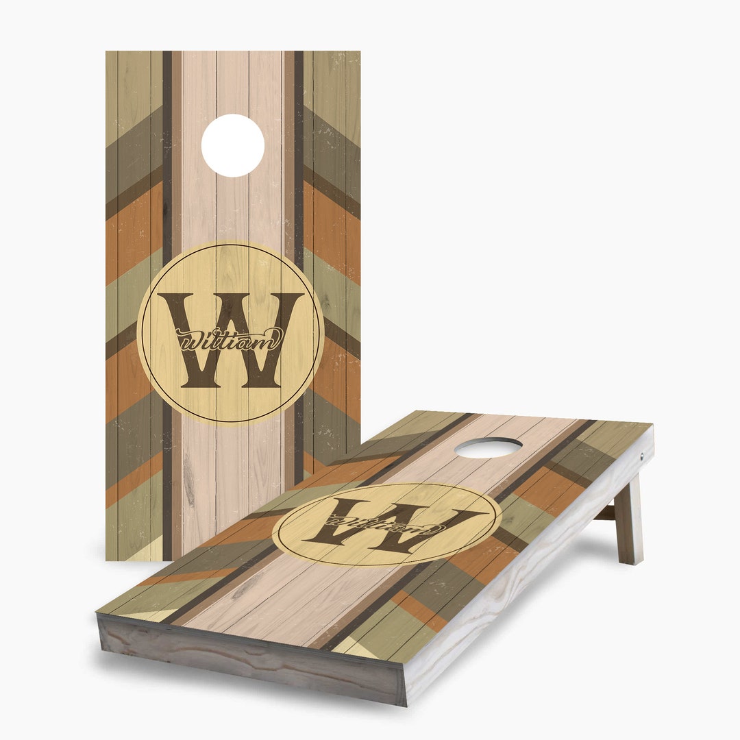 Retro Custom Name Cornhole Wraps, Cornhole Decal, Custom Cornhole Board ...