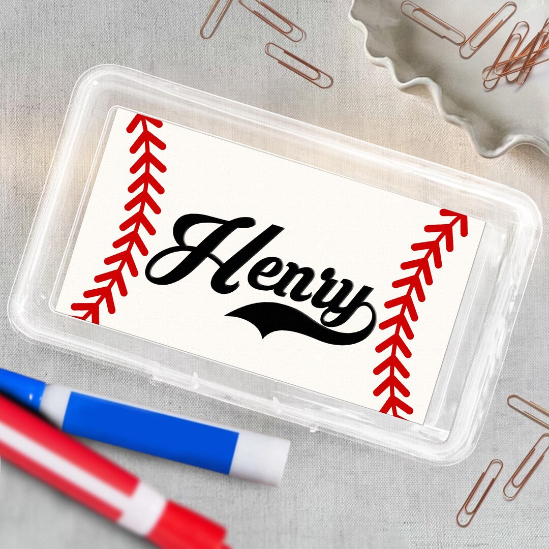 Personalized Baseball Pencil Box for Kids, Pencil Name School Supplies ...