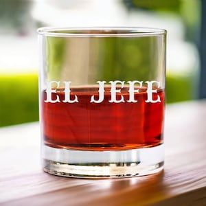 El Jefe La Jefa Del Jefe Glass Set - Engraved Spanish Gifts for Mexican ...