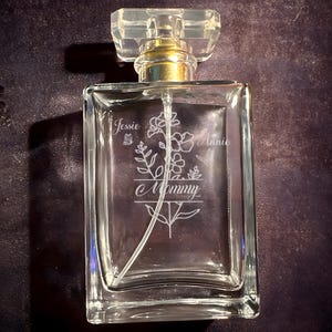 Personalized Perfume Bottle Gift for Mom - Custom Birthmonth Flower for ...