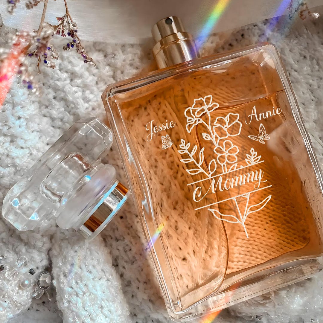 Personalized Perfume Bottle Gift for Mom - Custom Birthmonth Flower for ...