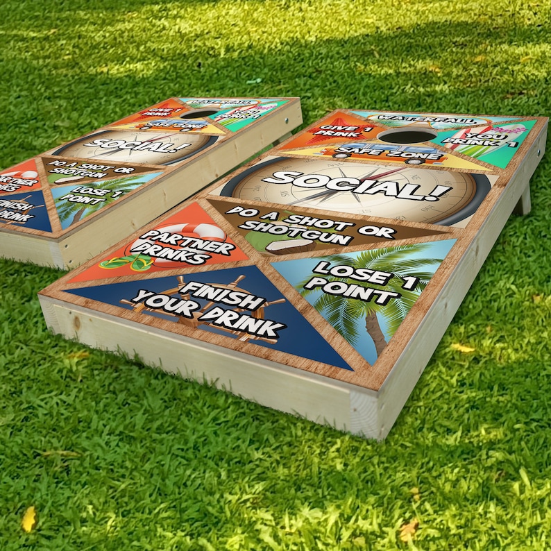 Drinking Game Cornhole Wrap Football Cornhole Wrap - Etsy