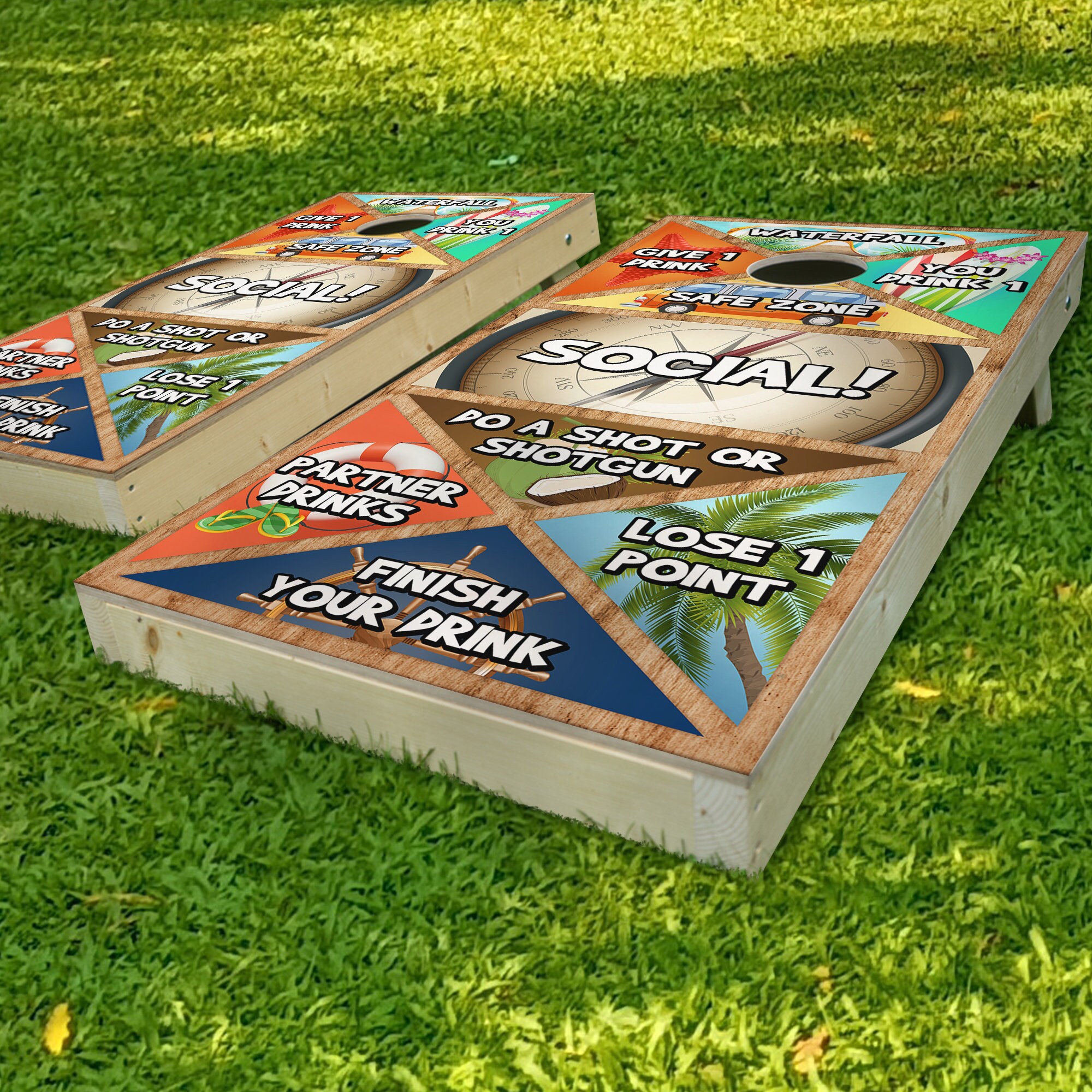 Drinking Game Cornhole Wrap Football Cornhole Wrap - Etsy