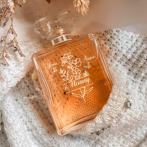 Personalized Perfume Bottle Gift for Mom - Custom Birthmonth Flower for ...