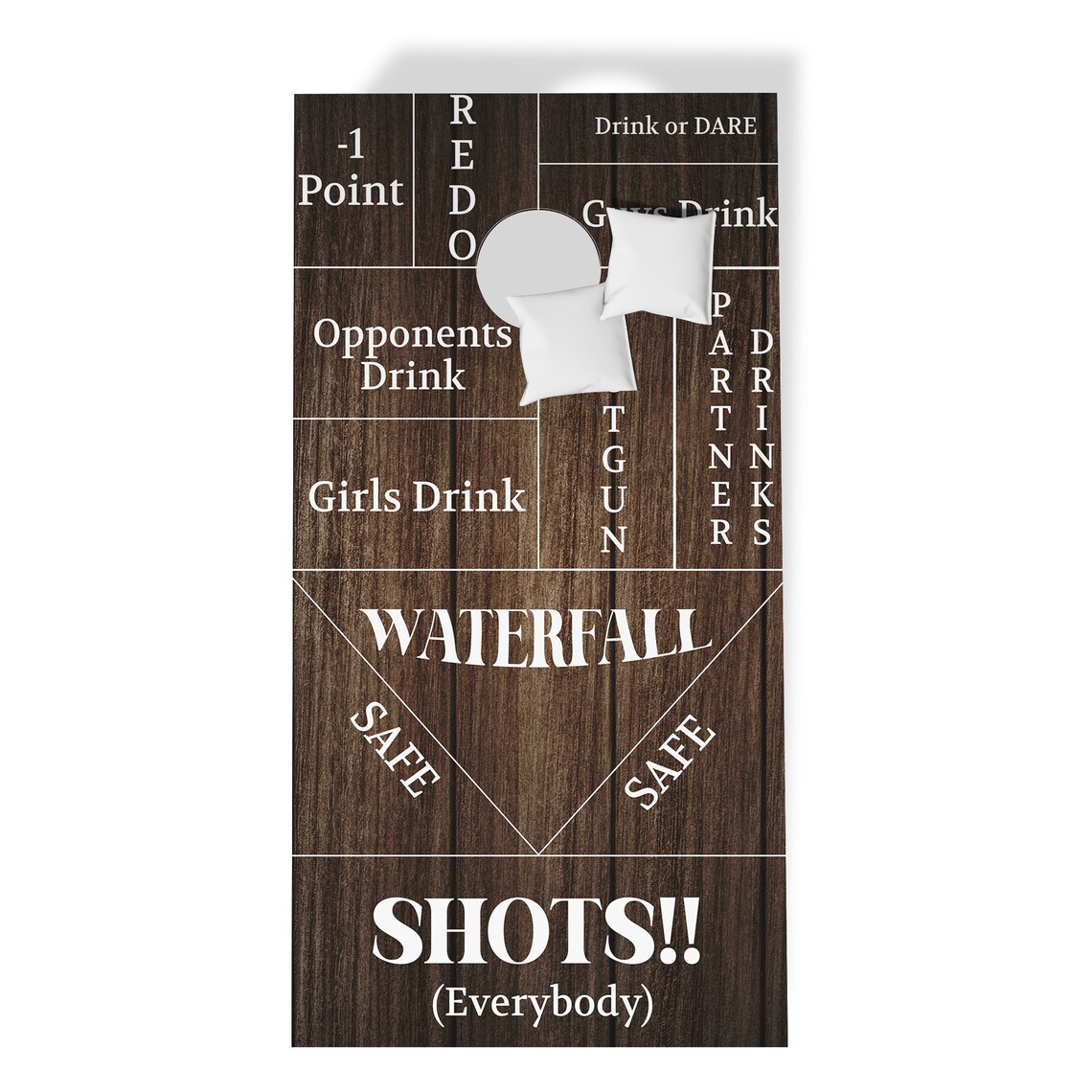 Wooden Style Custom Cornhole Wraps Drinking Cornhole Board - Etsy