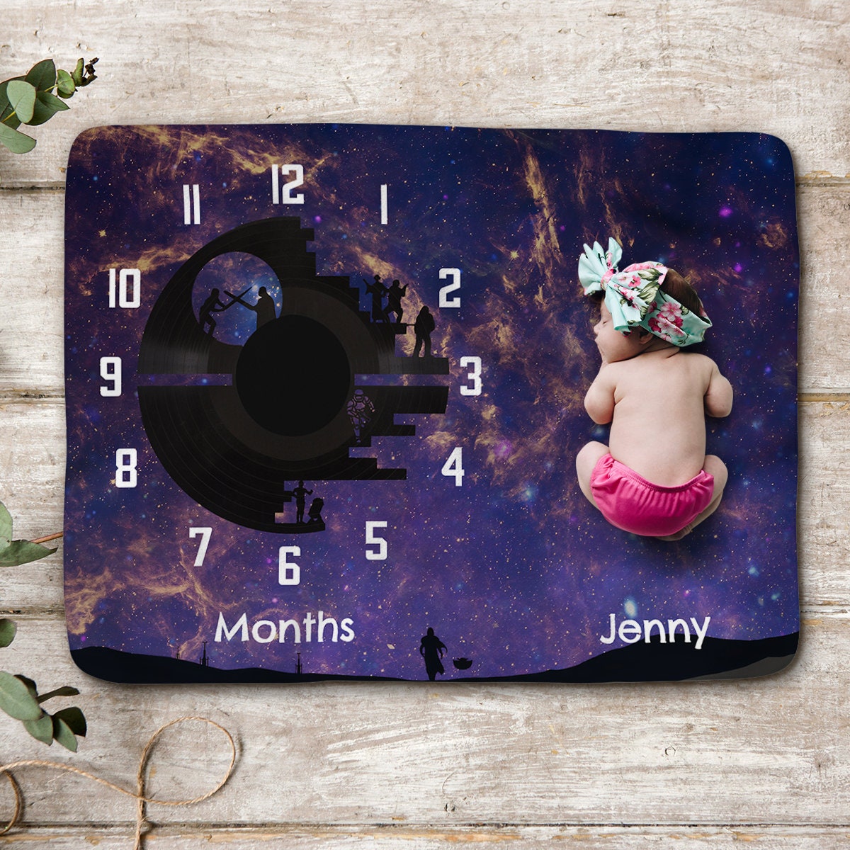 Death Star Baby Milestone Blanket Baby Girl Milestone - Etsy