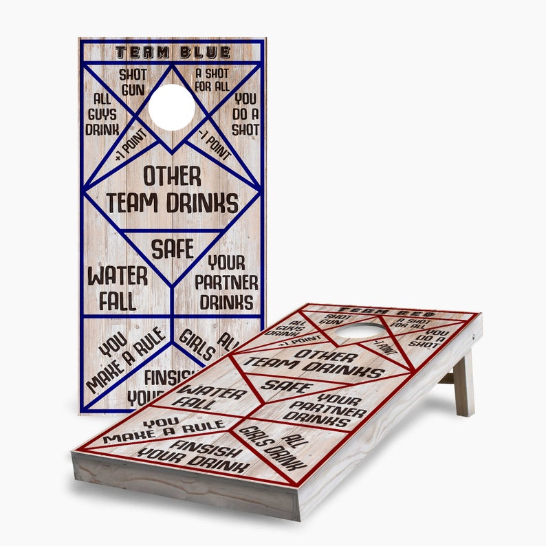 Drinking Game Cornhole Wrap Football Cornhole Wrap - Etsy