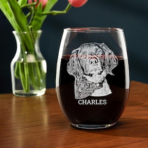 Custom Engraved Pint Glass With Your Dog's Photo - Personalized Gift ...