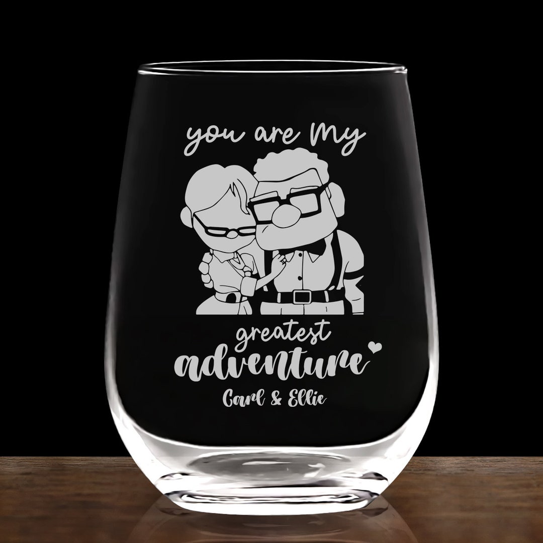 Personalized Up The Movie Wine Glass, Custom Carl & Ellie Stemless ...