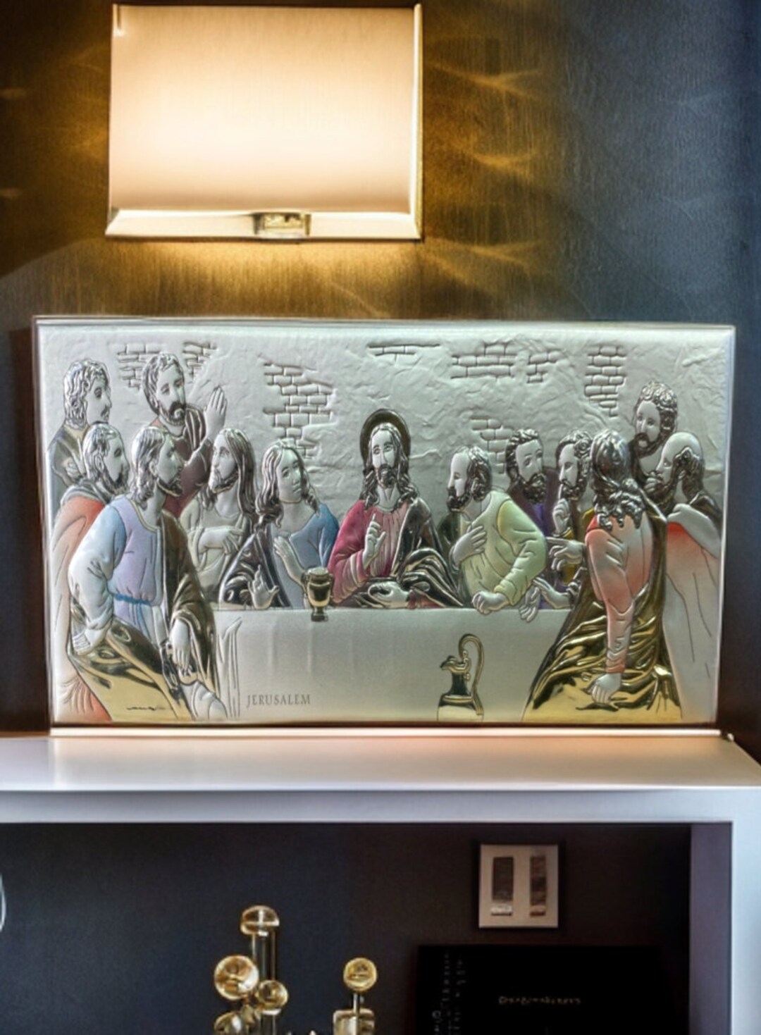 Silver Last Supper Icon: 925 Sterling, Jerusalem Holy Sepulchre - Etsy