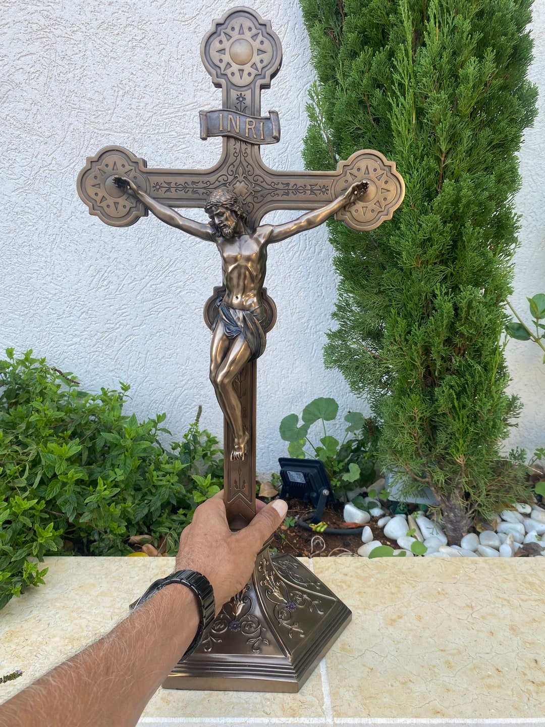 22 Standing Crucifix,catholic INRI Cross Christian Home Decor Holy Land ...