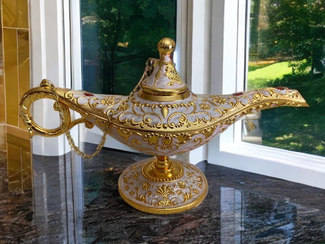Enamel Aladdin Lamp: Decorative Wishing Lamp, Home Decor (22 Cm) - Etsy