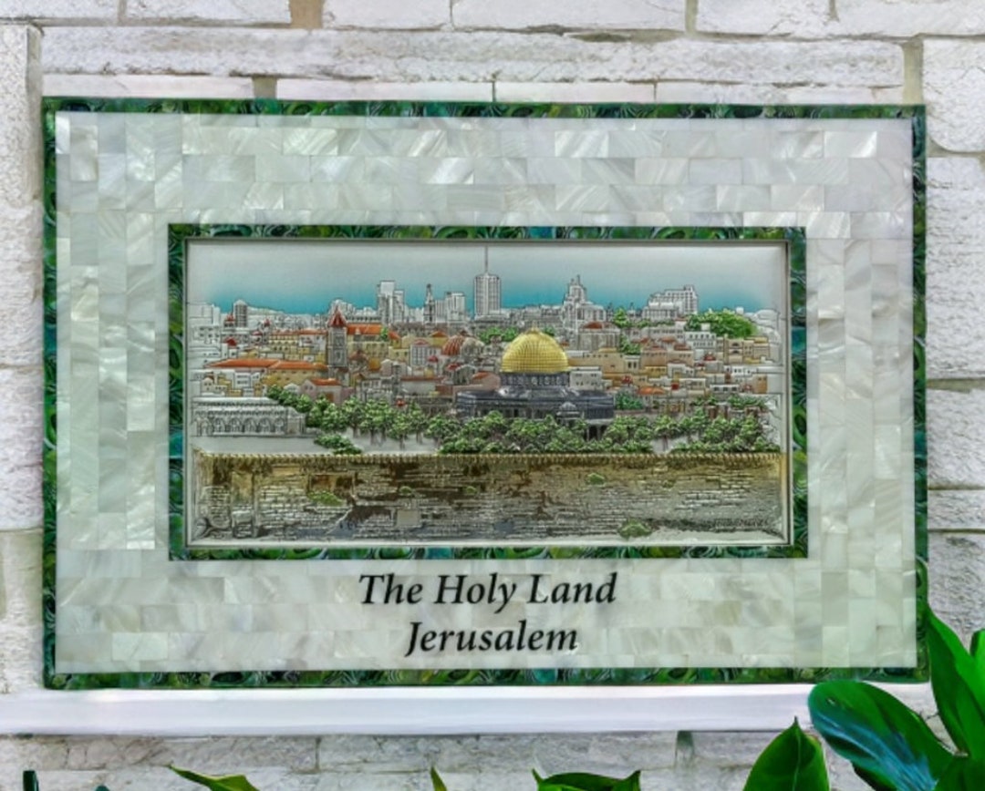 Jerusalem Holy Land Wall Decor: Mother of Pearl & Silver Plated - Etsy