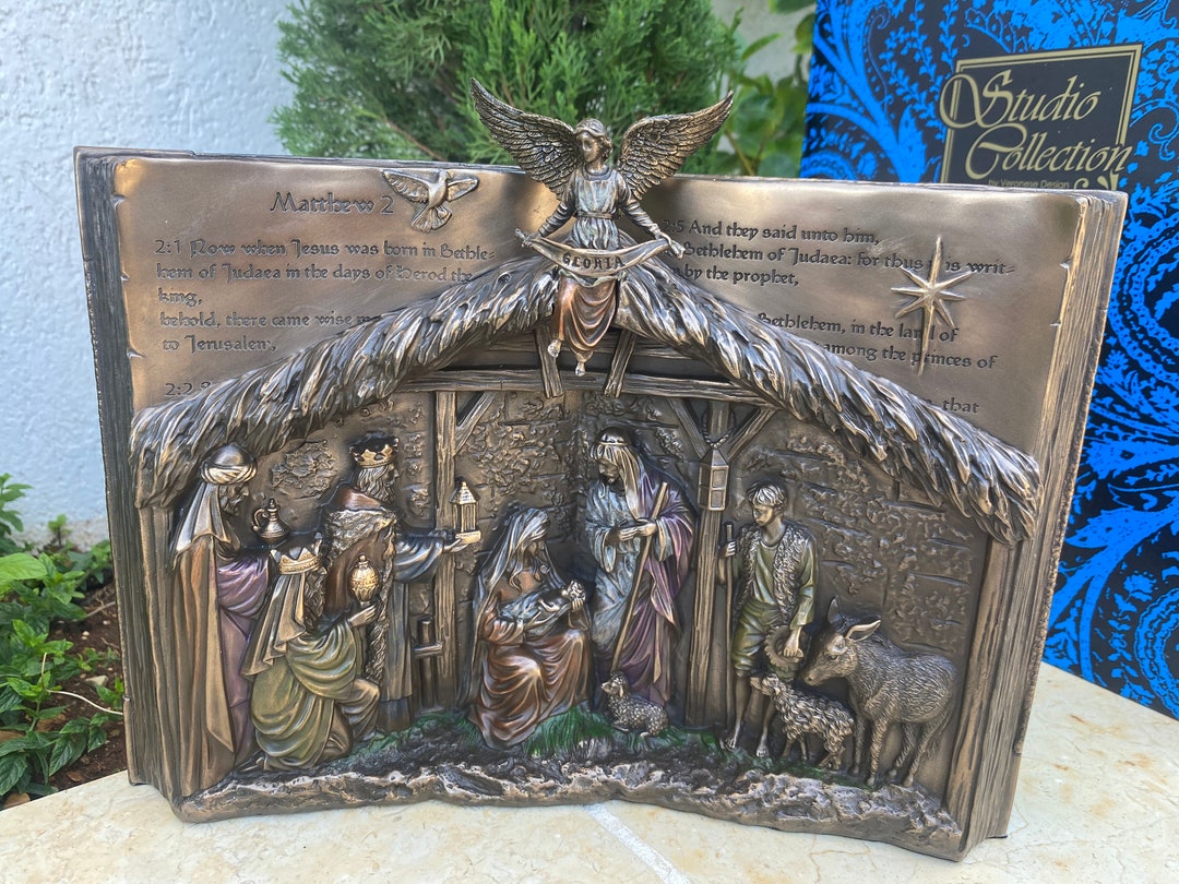 7 Holy Bible Nativity Stand , Christian Home Decor Holy Land Gifts Made ...