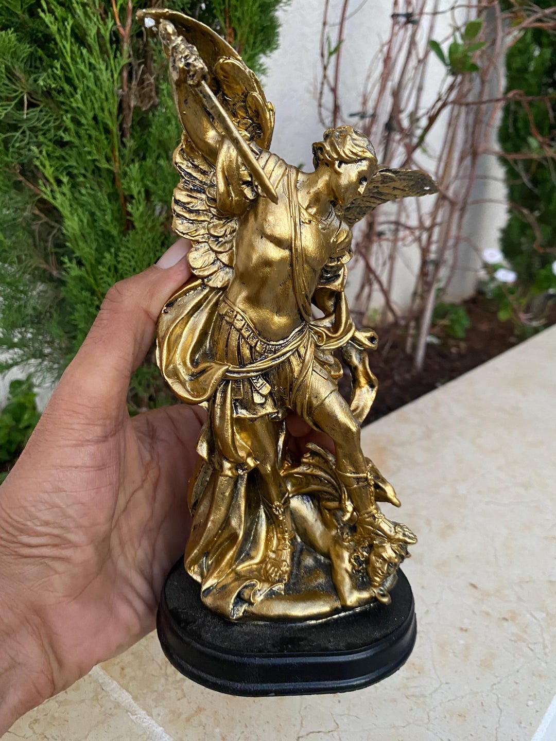 Ebros Archangel Saint Michael Slaying Chained Lucifer Statue Tall 8.47 ...