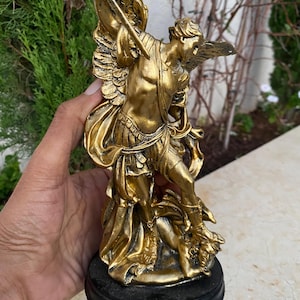 Ebros Archangel Saint Michael Slaying Chained Lucifer Statue Tall 8.47 ...