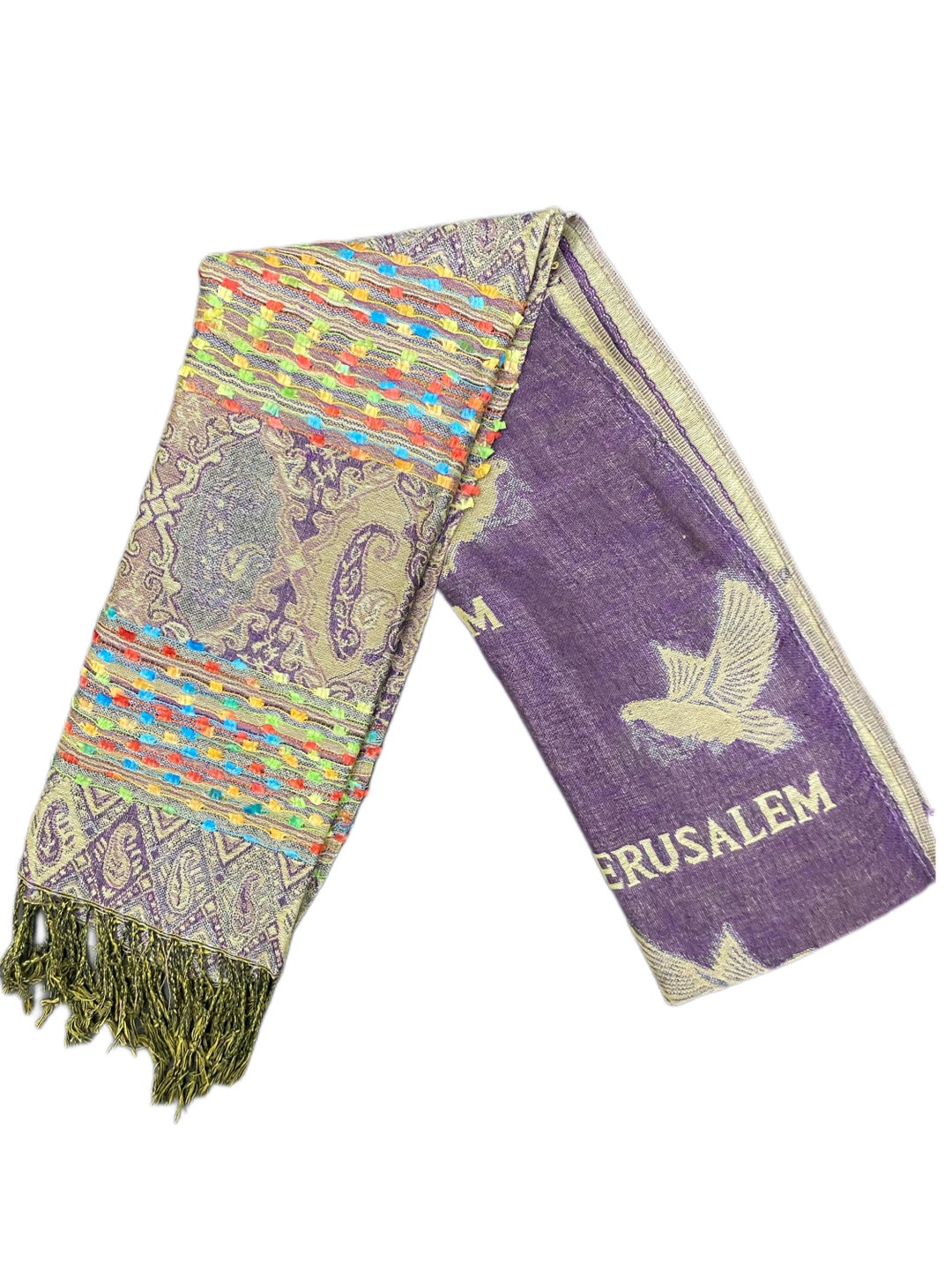 JERUSALEM Scarf Israeli Scarf Holy Land Scarf , 100% Pure Cashmere ...