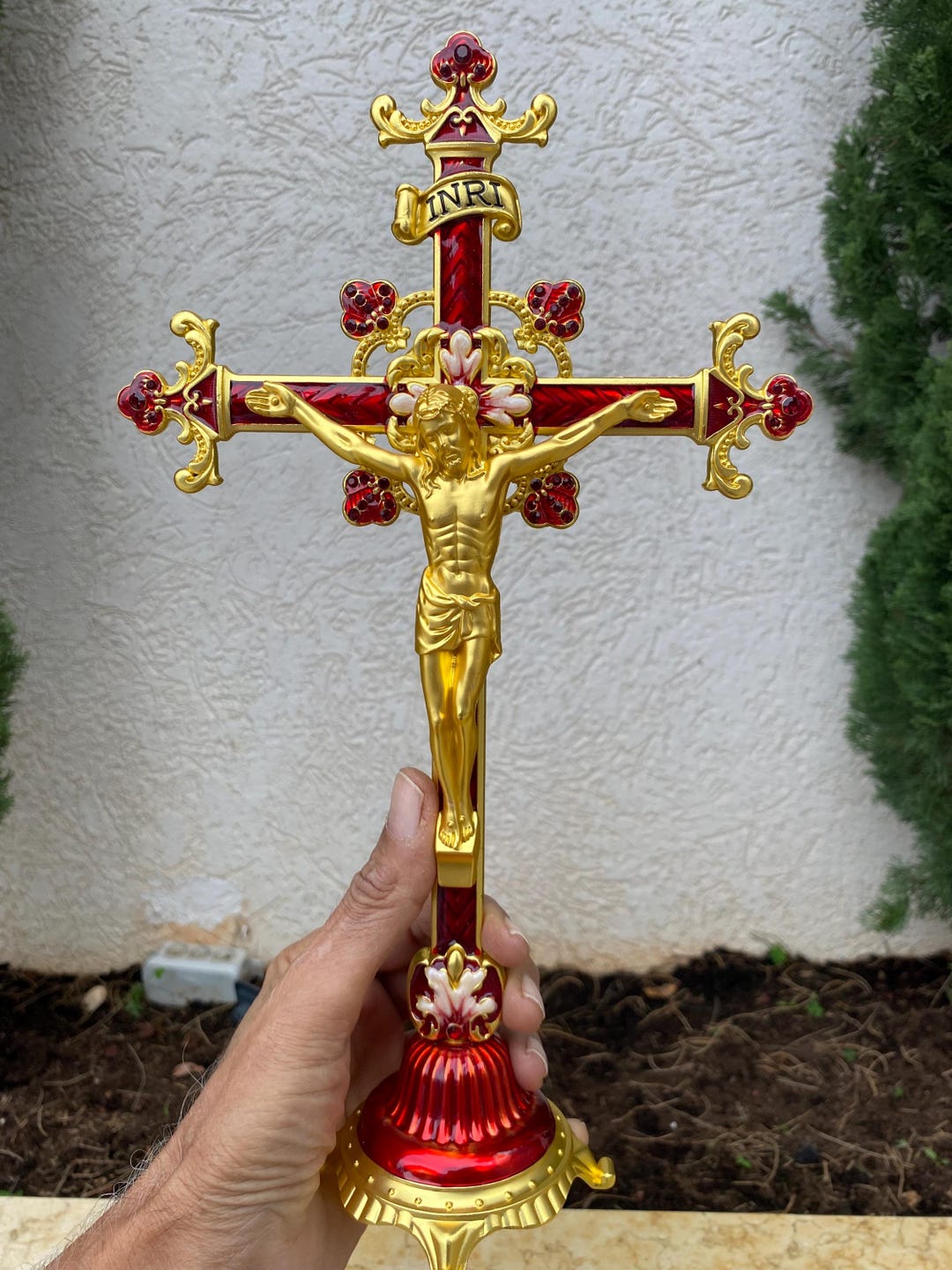 Stock Clearance Sale 13 Inch Standing Crucifix Home Decor , Christian ...