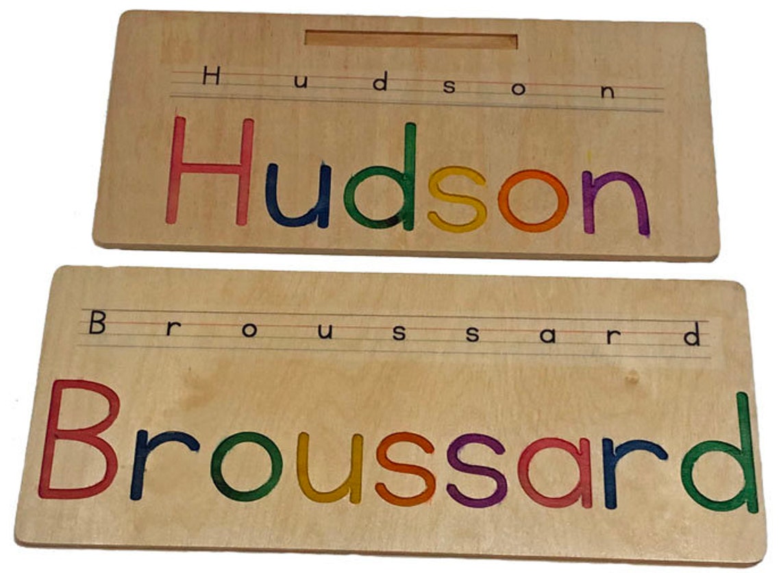 Personalized Wood Name Board for Learning and Home Schooling, Custom ...