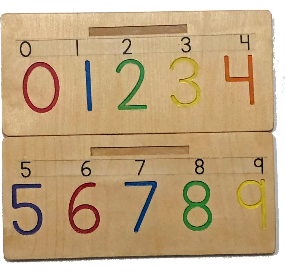 Wooden Number Board for Preschool Math, Waldorf Montessori School Toy ...