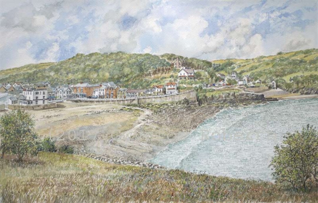 Painting of Combe Martin, North Devon. Fine Art Giclee Print. Artist ...