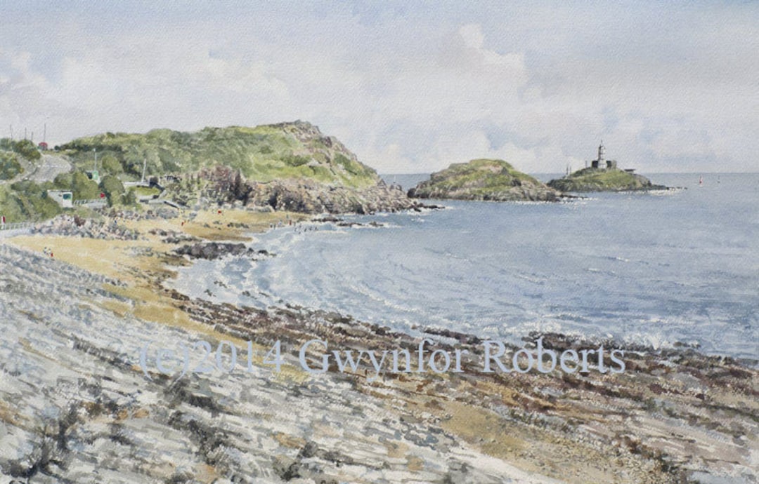 Mumbles Lighthouse From Bracelet Bay, the Gower, Swansea. Coastal ...
