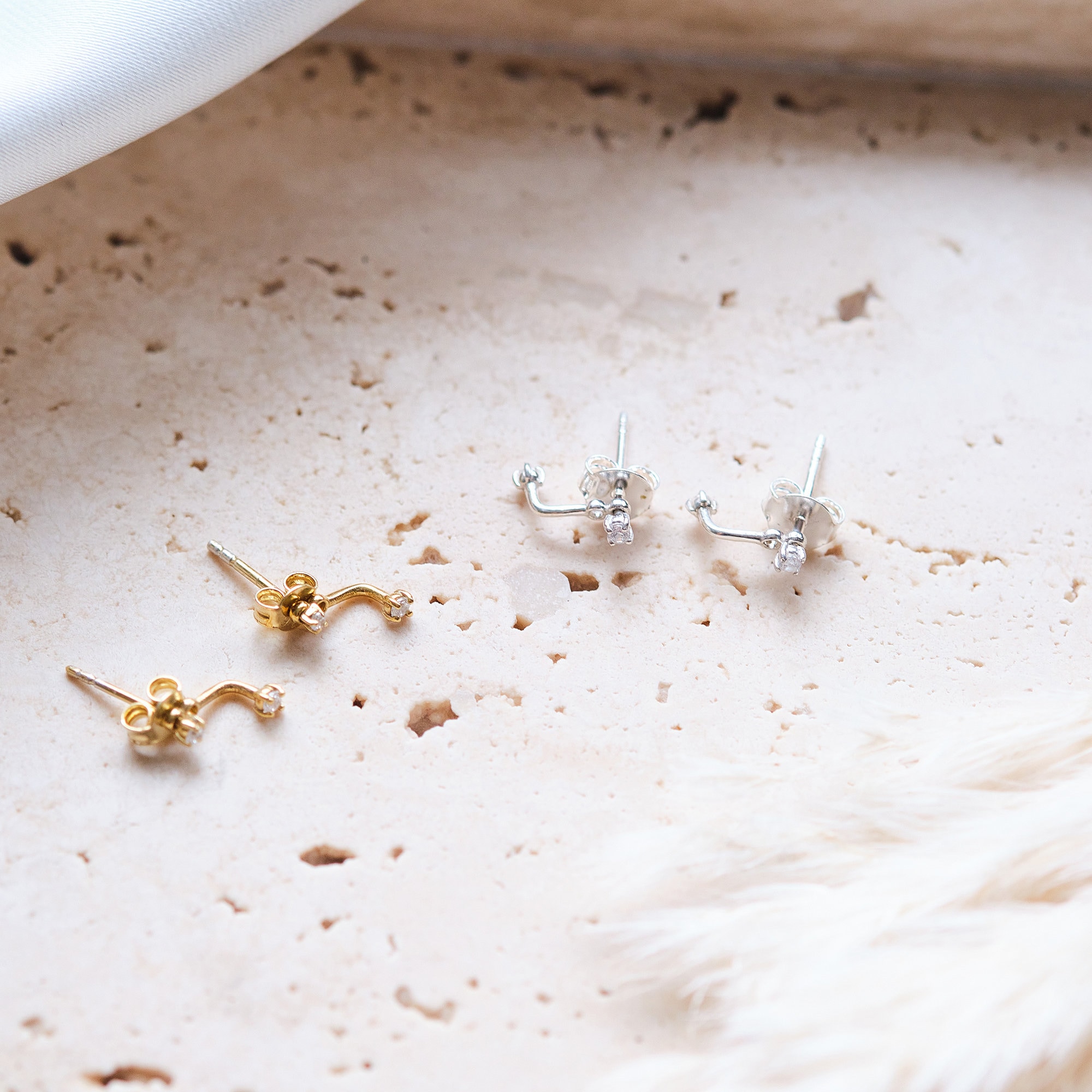 Front Back Earrings, Ear Jacket Earrings, Dainty Studs Earrings, 18k ...