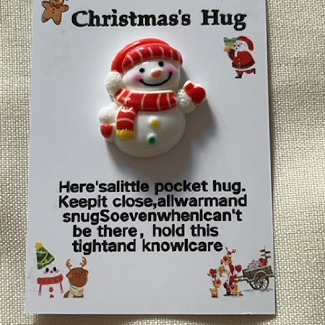 Christmas Pocket Hug Card With Resin Charms - A Thoughtful, and ...