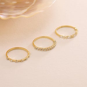 Diamond Stacking Ring Set, Set of 3 Dainty Rings, Crystal Jewelry ...