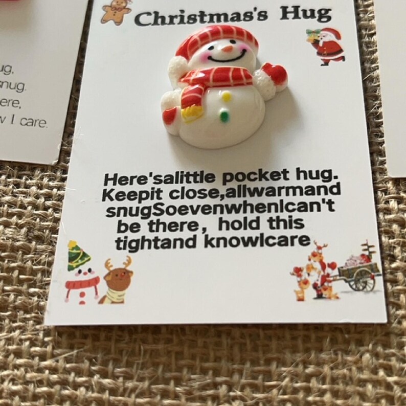 Christmas Pocket Hug Card With Resin Charms - A Thoughtful, and ...