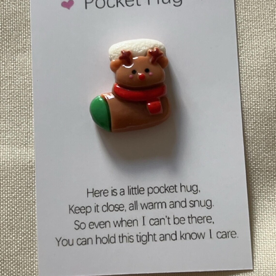 Christmas Pocket Hug Card With Resin Charms - A Thoughtful, and ...
