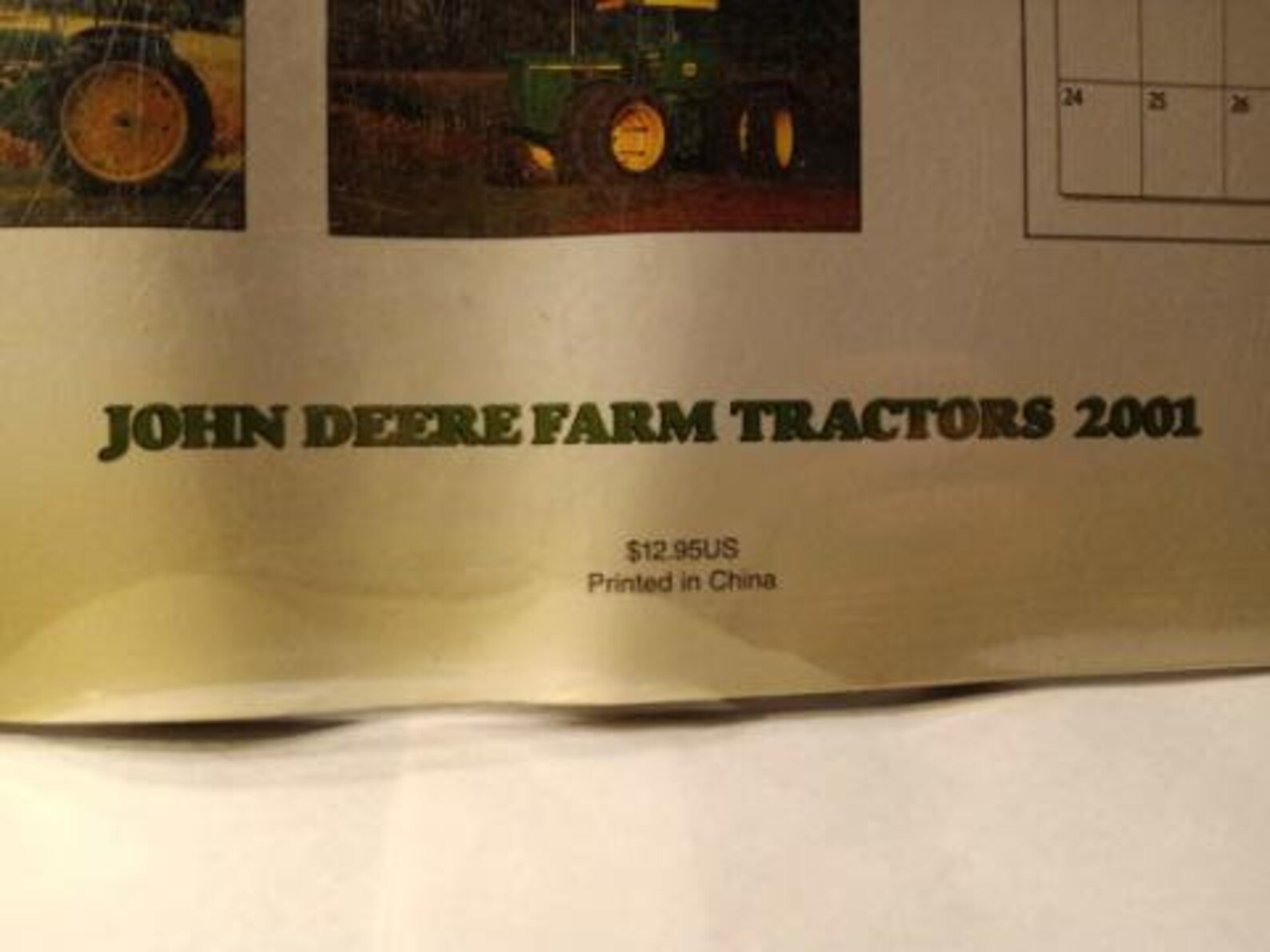 2001 John Deere Farm Tractor Calendar - Etsy