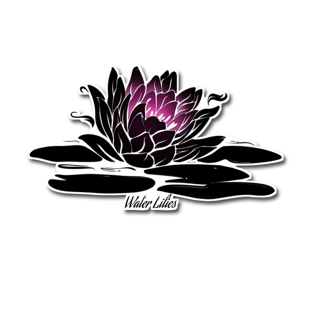 Birth Flower Silhouettes Water Lily Sticker Matte - Etsy