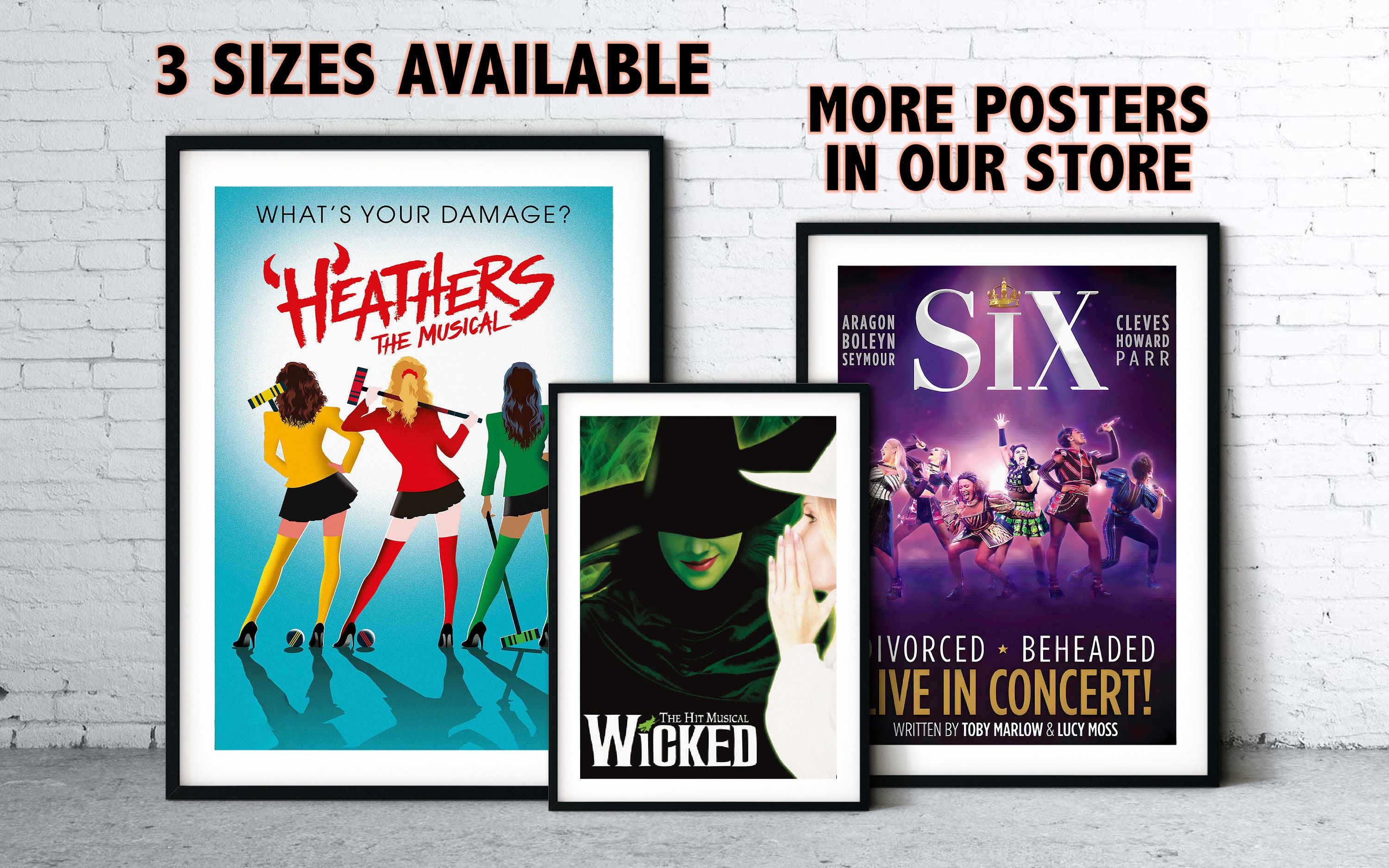 Six Musical Poster Print - High Quality | Wall Art | 3 Sizes | West End | Broadway Play ...